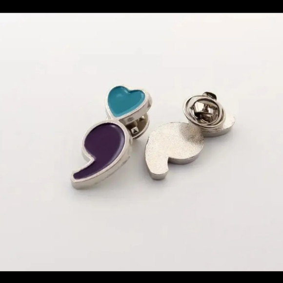 Jewelry | 2 Add On Semicolon Mental Health Suicide Awareness Lapel Pin ...